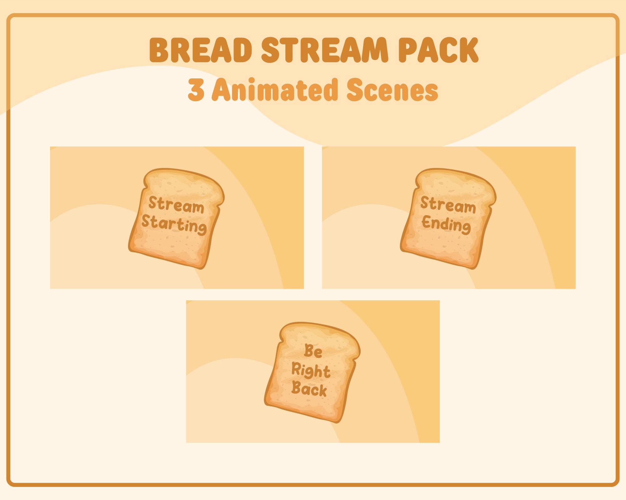 Animated Bread Themed Stream Pack | Twitch Overlays | Animated Scenes ...