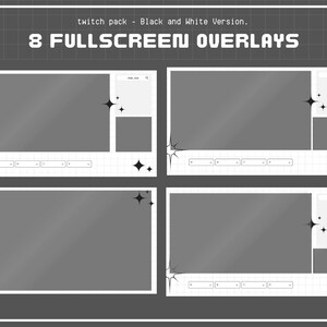 Minimal PC Twitch Pack Black and White Ver. | Twitch Overlays | Twitch Panels | Twitch Alerts ...