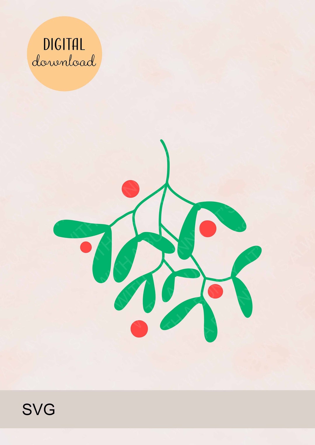 Christmas Mistletoe SVG, Cute Clip Art File (digital Download) - Etsy