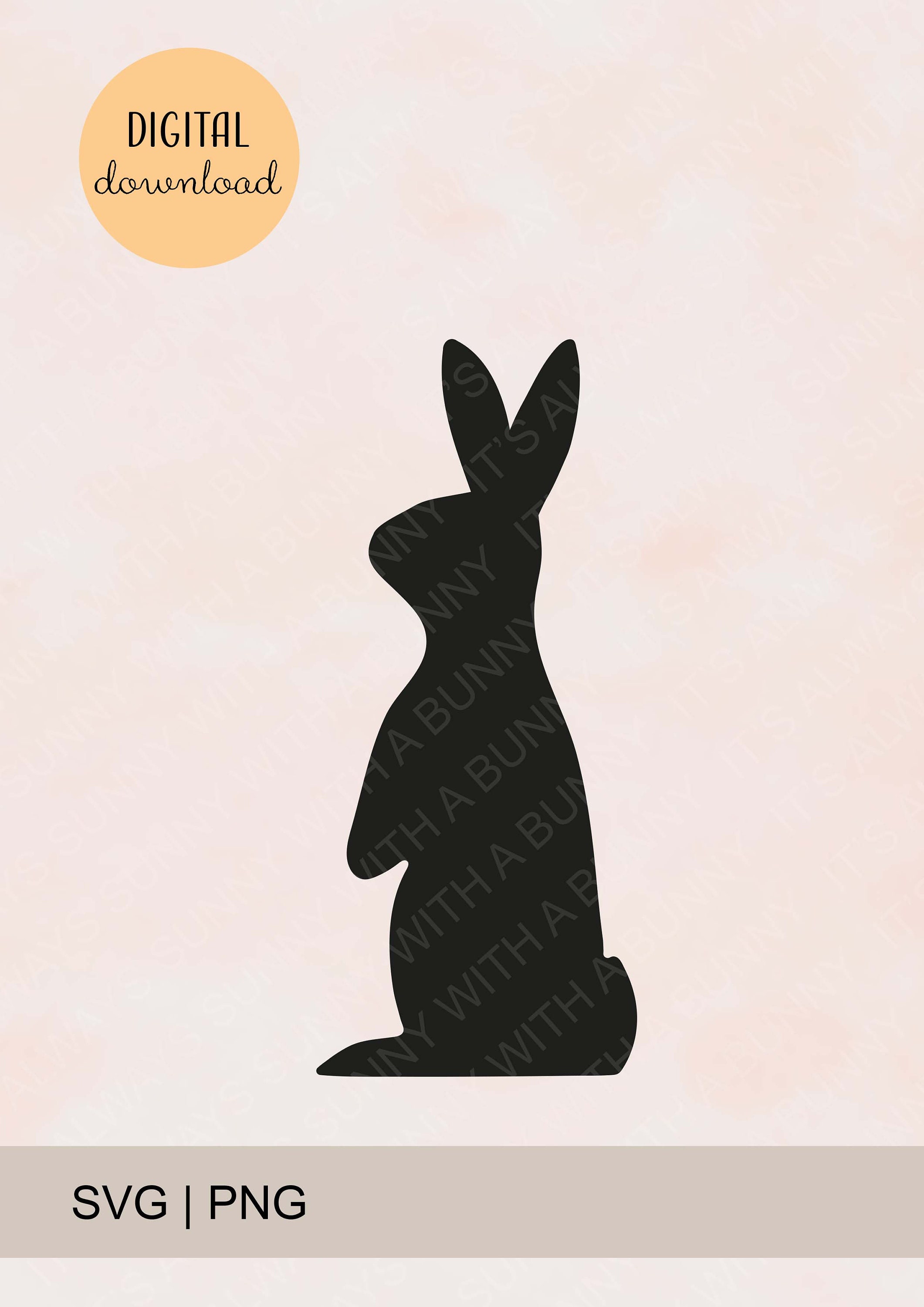Bunny Silhouette SVG File for Cricut Machine - Etsy