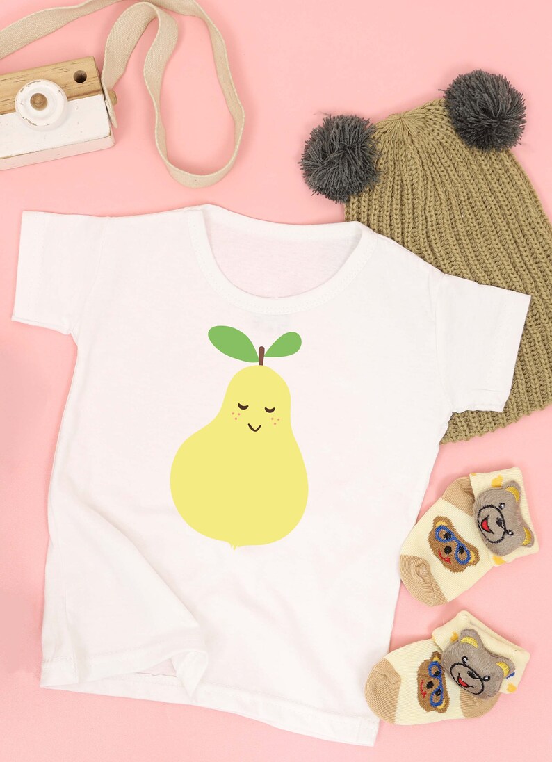 Cute Pear With Funny Face SVG File - Etsy
