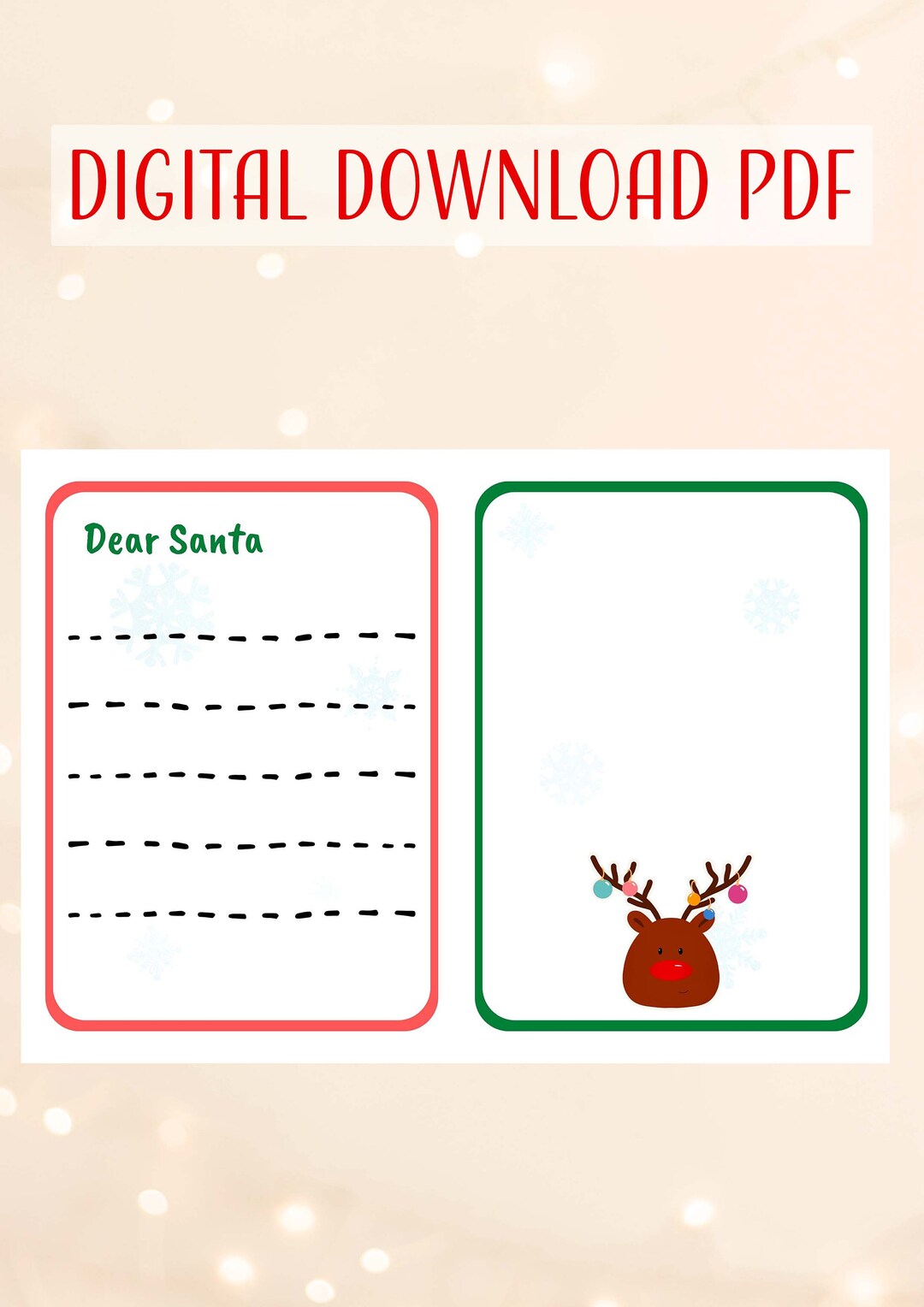 Letter to Santa Dear Santa Christmas Wish List Print at - Etsy