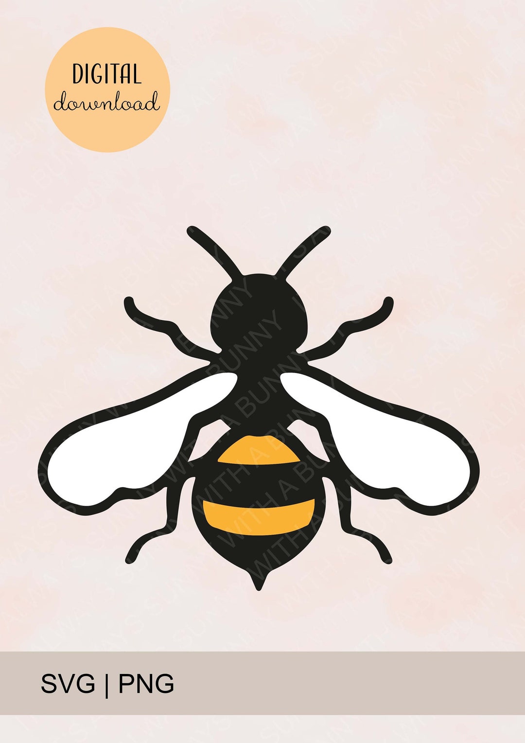 Minimalistic Bee SVG File for Cricut and Silhouette | Cute Bee Cut File ...