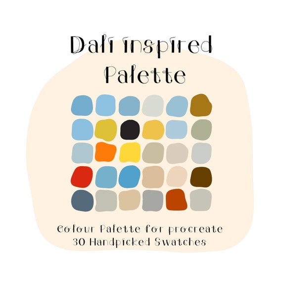 Salvador Dali Inspired Color Palette Ipad Lettering Drawing - Etsy