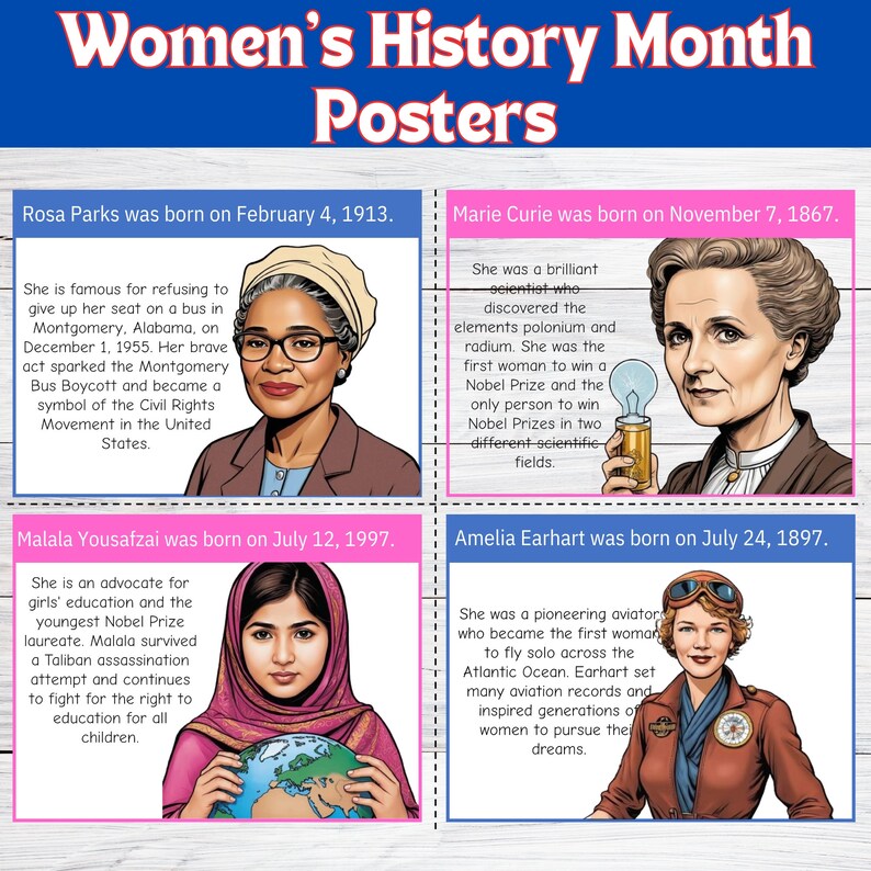 Women's History Month Biography Posters | Famous People Biography ...