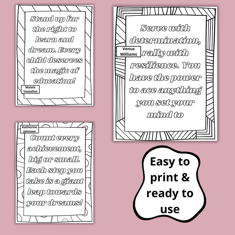 Women's History Month Quotes Coloring Pages | Growth Mindset Quotes - Etsy