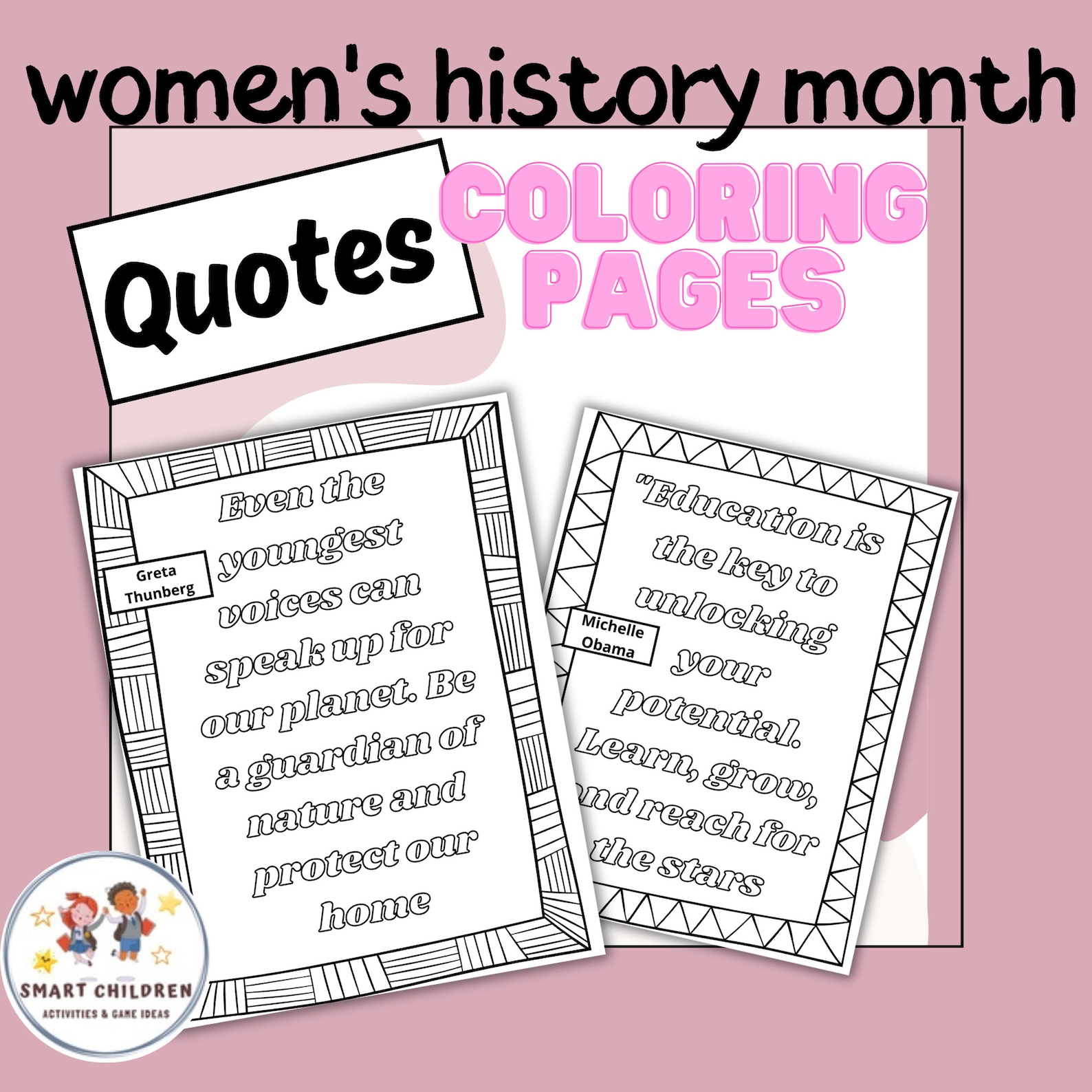 Women's History Month Quotes Coloring Pages | Growth Mindset Quotes - Etsy