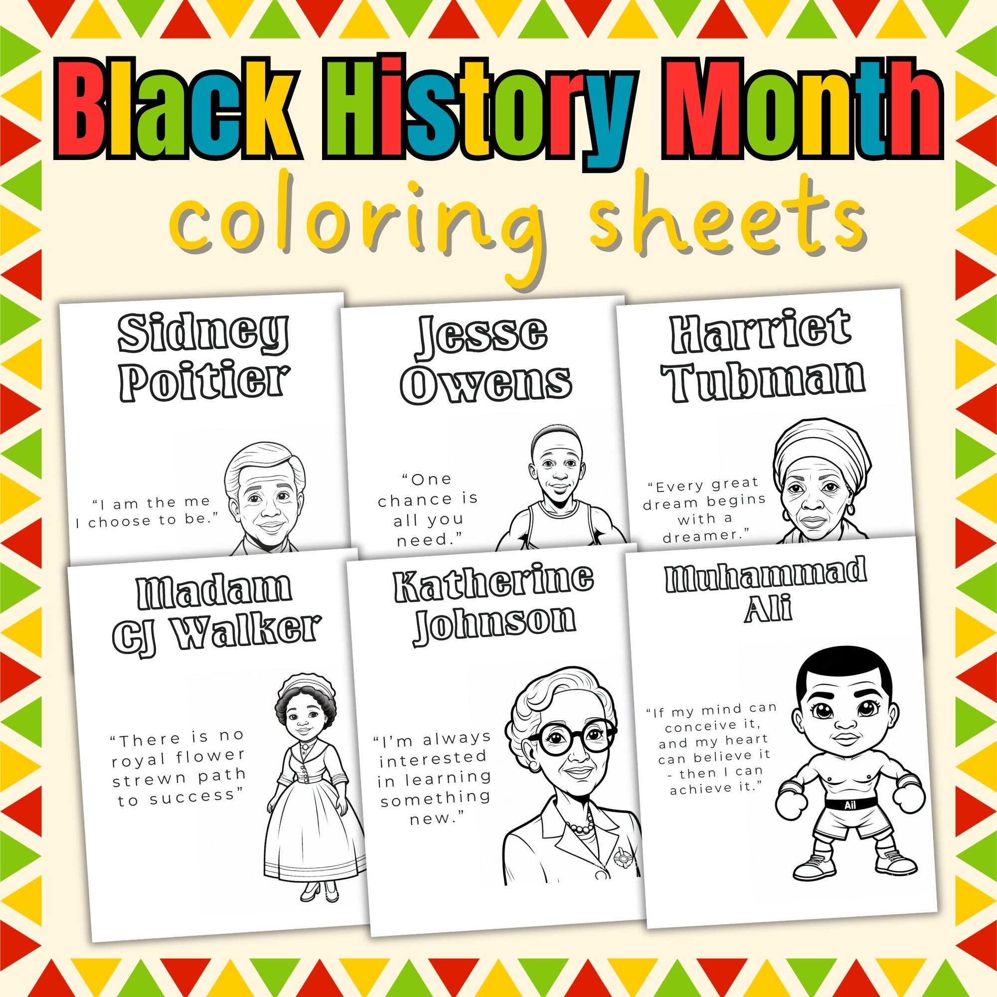 Important Figures in Black History Month Coloring Pages | Black History ...