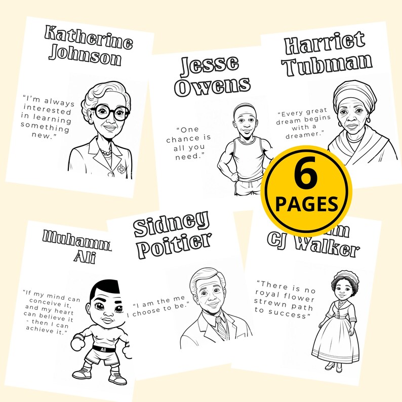 Important Figures in Black History Month Coloring Pages | Black History ...