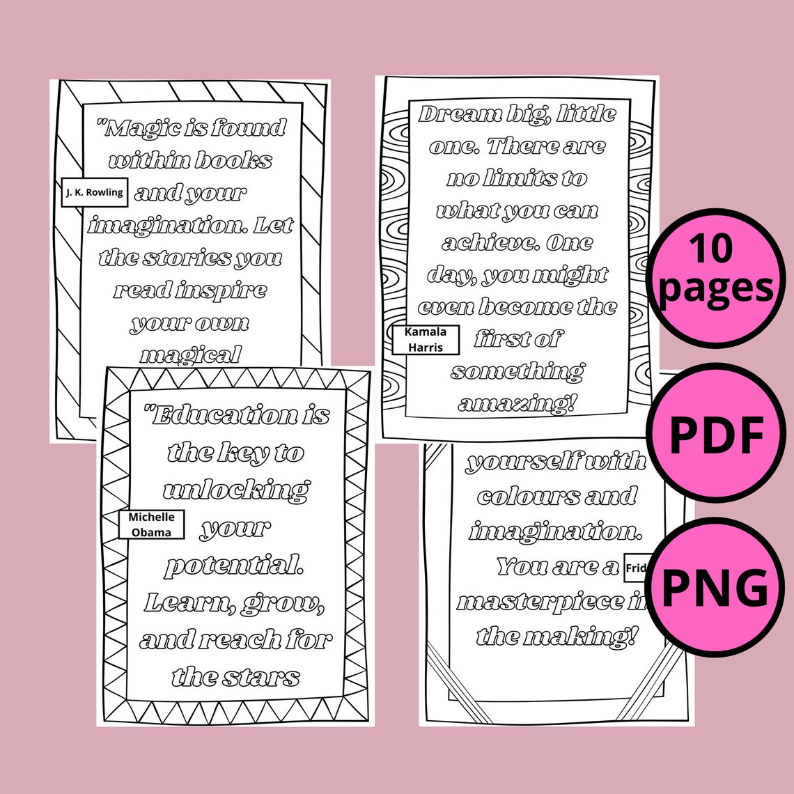 Women's History Month Quotes Coloring Pages | Growth Mindset Quotes - Etsy