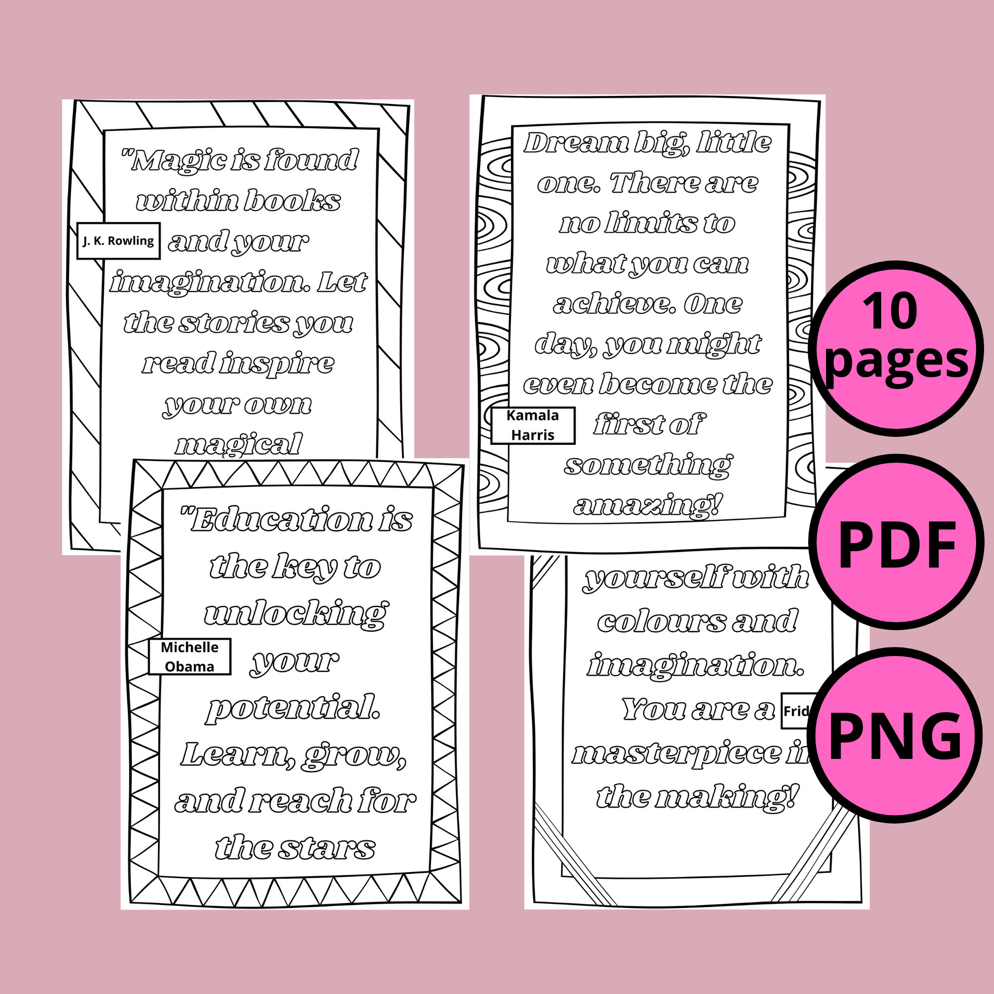 Women's History Month Quotes Coloring Pages | Growth Mindset Quotes - Etsy