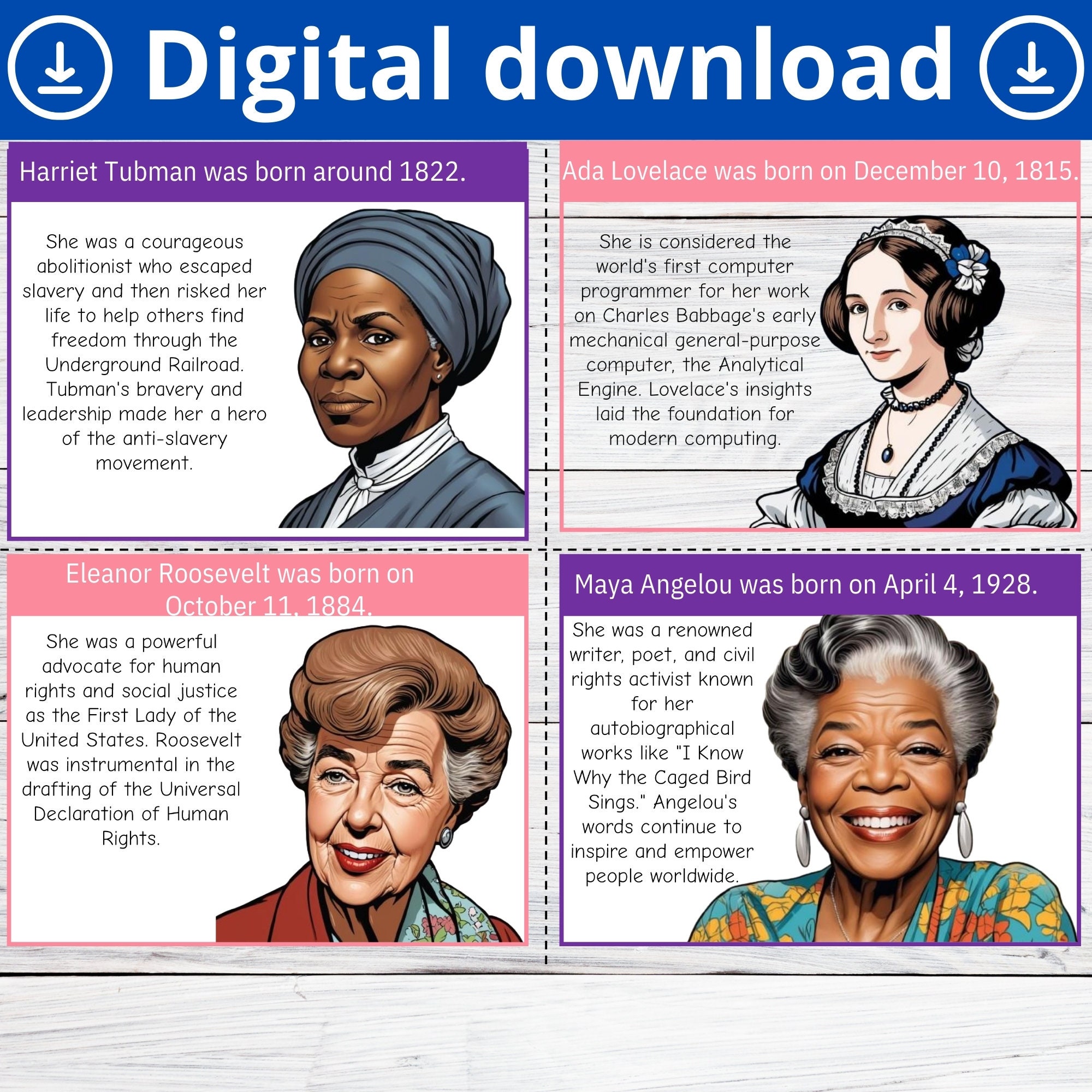 Women's History Month Biography Posters Famous People Biography ...