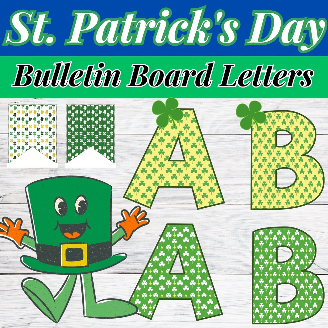 St. Patrick's Day Bulletin Board Letters , March Bulletin Board ...