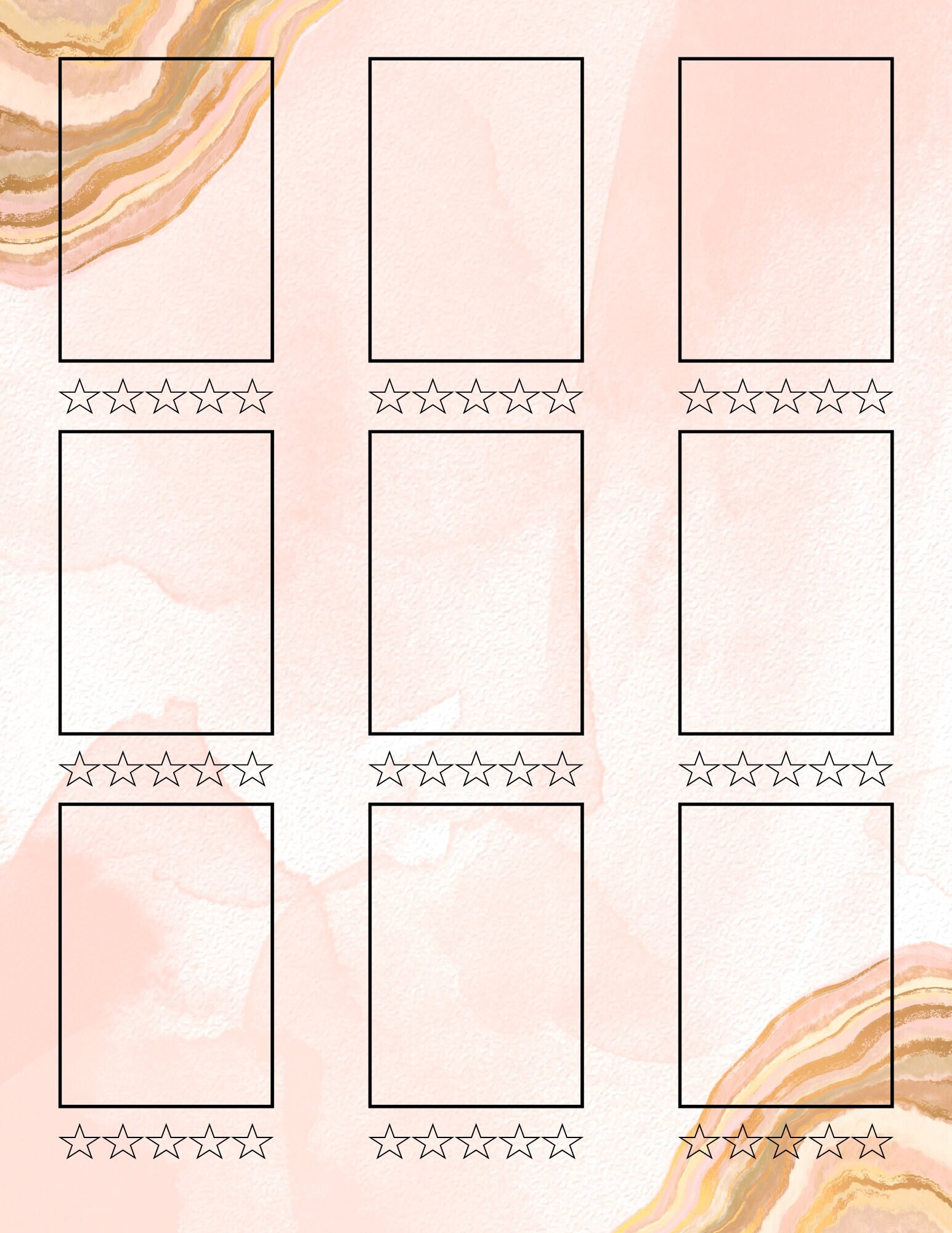 Pink 9 Book Reading Log, Fill In, With Ratings and Covers, Digital ...