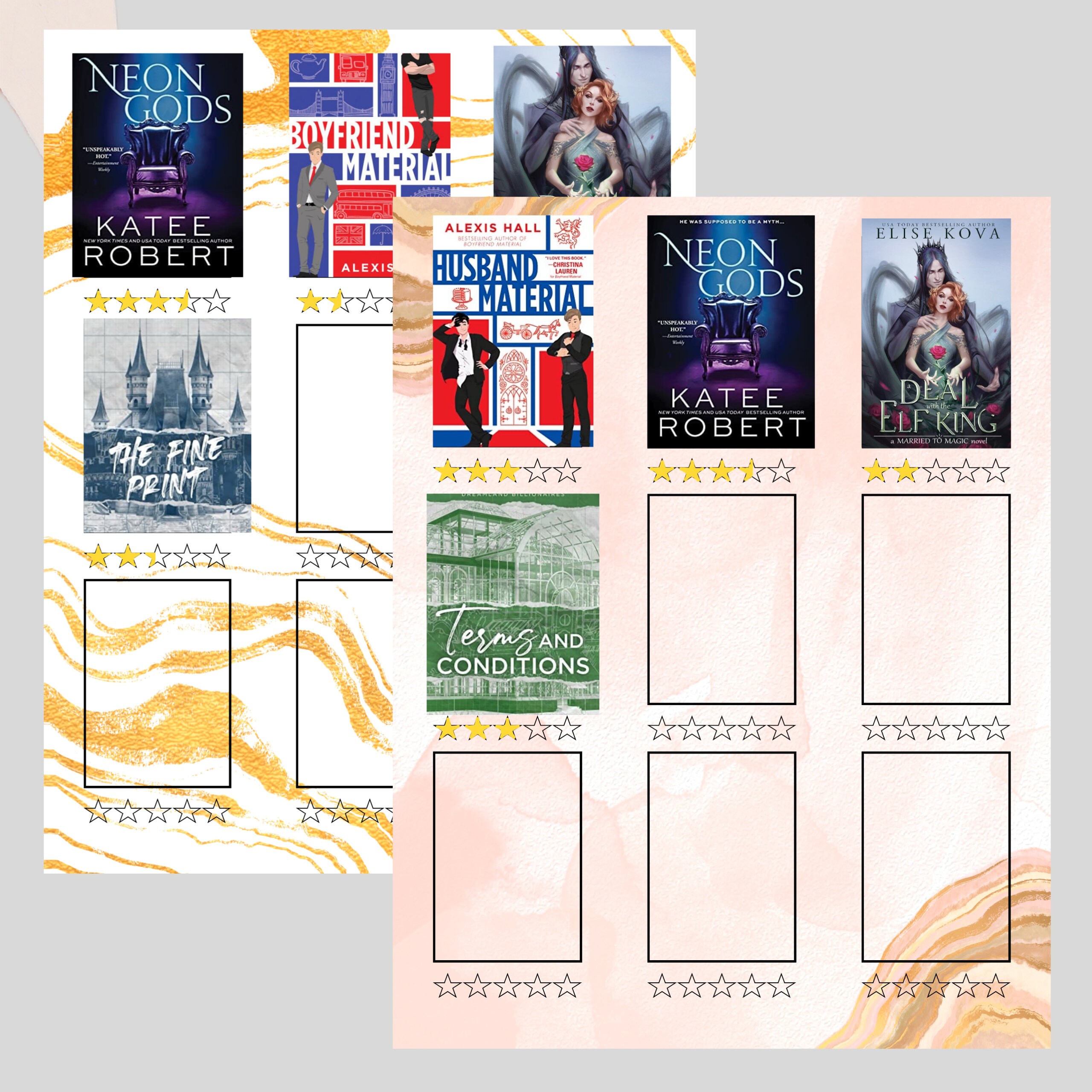 Pink 9 Book Reading Log, Fill In, With Ratings and Covers, Digital ...