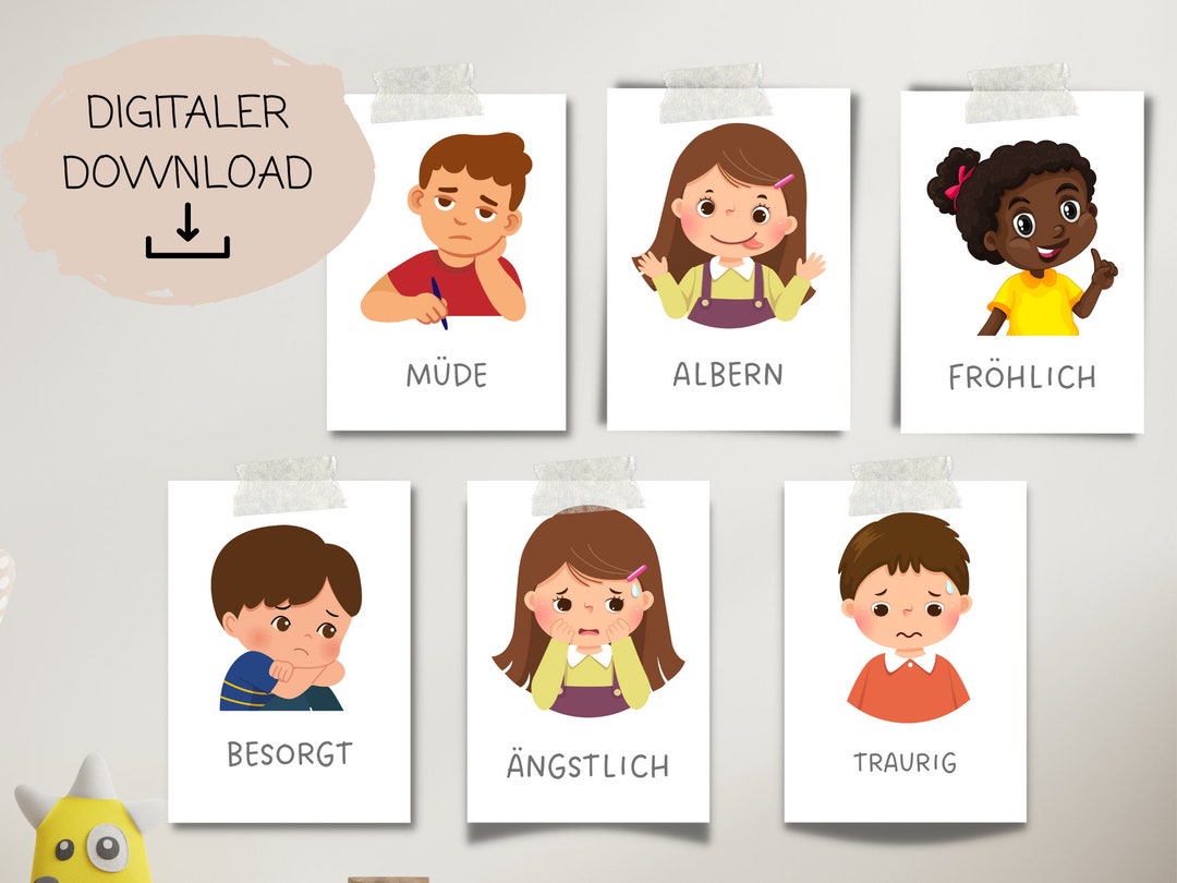 Feelings Cards | Digital Feeling Maps | Montessori Flashcards - Etsy