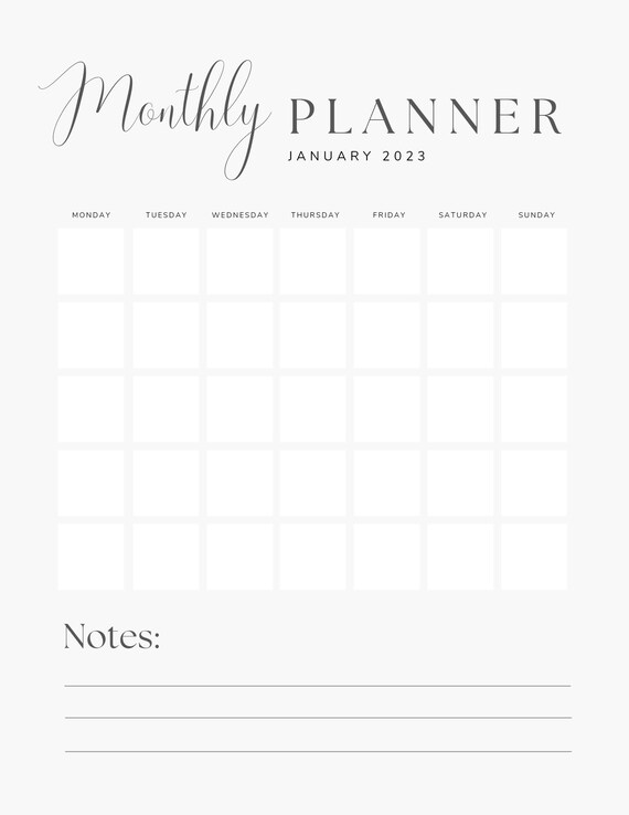 2023 Yearly Planner by Month - Etsy