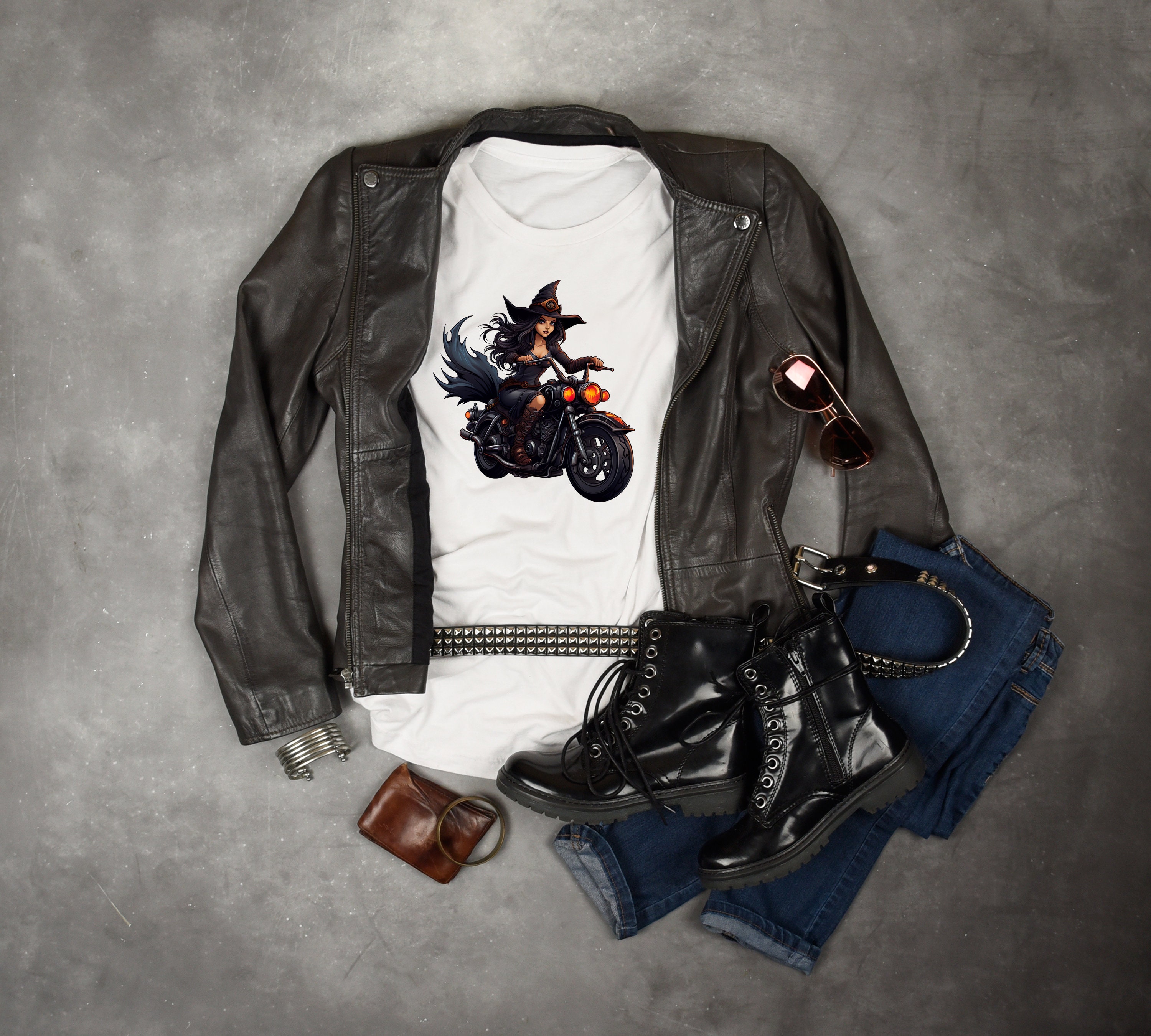 Witch Rider Motorcycle Halloween Design Instant Download - Etsy