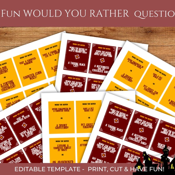 Would You Rather Template - Etsy