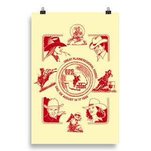 Western USA Cowboys Rodeo Poster, Vintage Retro Texas Rodeo Print ...