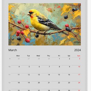 Birds Wall Calendar 2025, Birds Fine Art Paints Calendar. Birdwatcher ...
