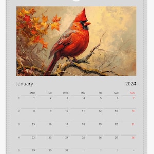 Birds Wall Calendar 2025, Birds Fine Art Paints Calendar. Birdwatcher ...