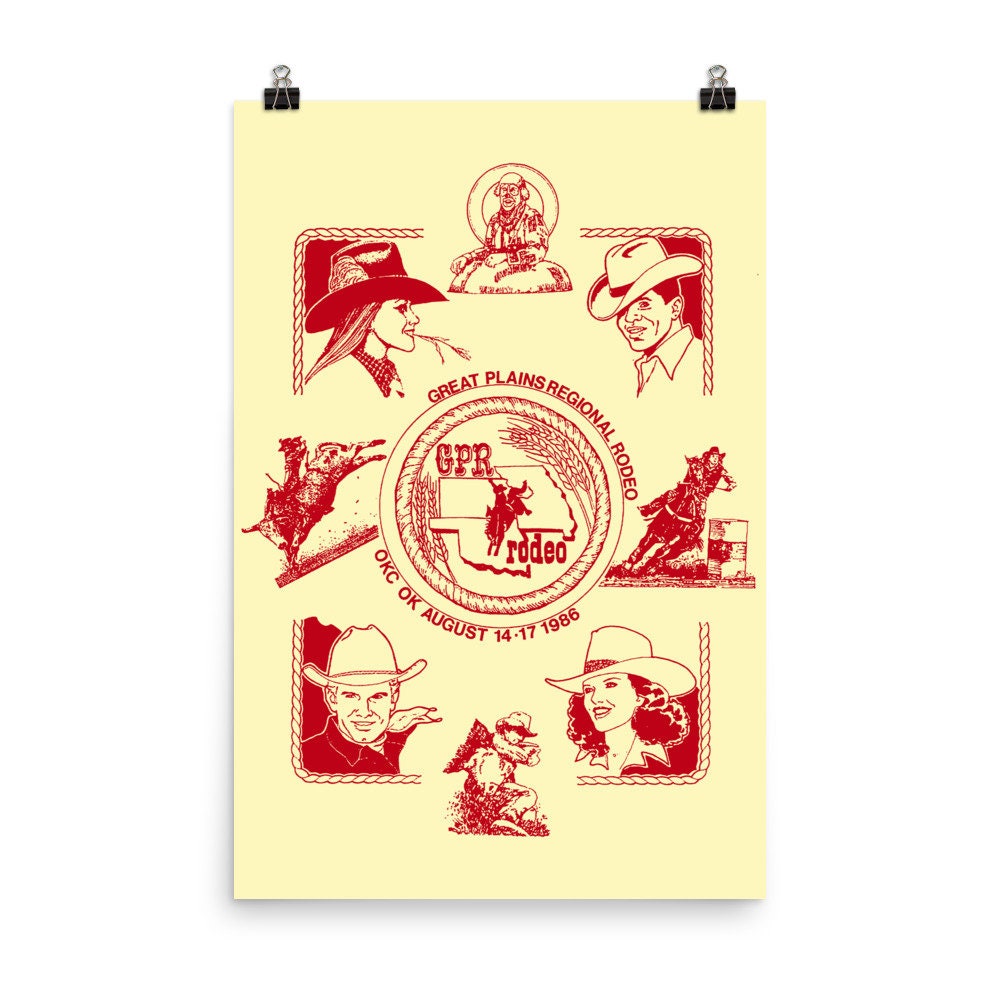 Western USA Cowboys Rodeo Poster, Vintage Retro Texas Rodeo Print ...
