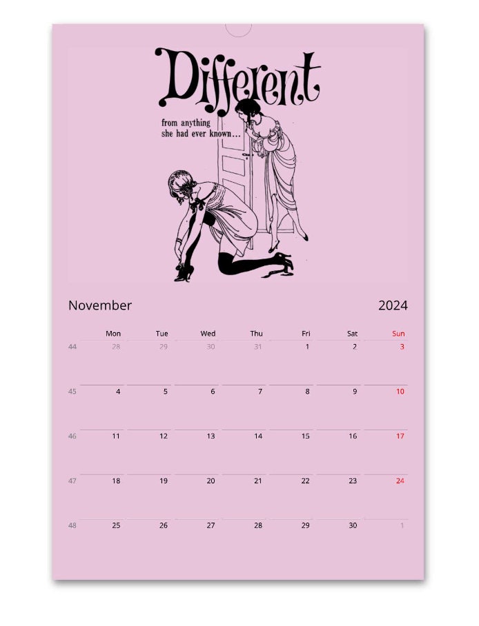 Vintage Lesbian Calendar, 2024 Pink Retro Magazine Lesbian Calendar ...