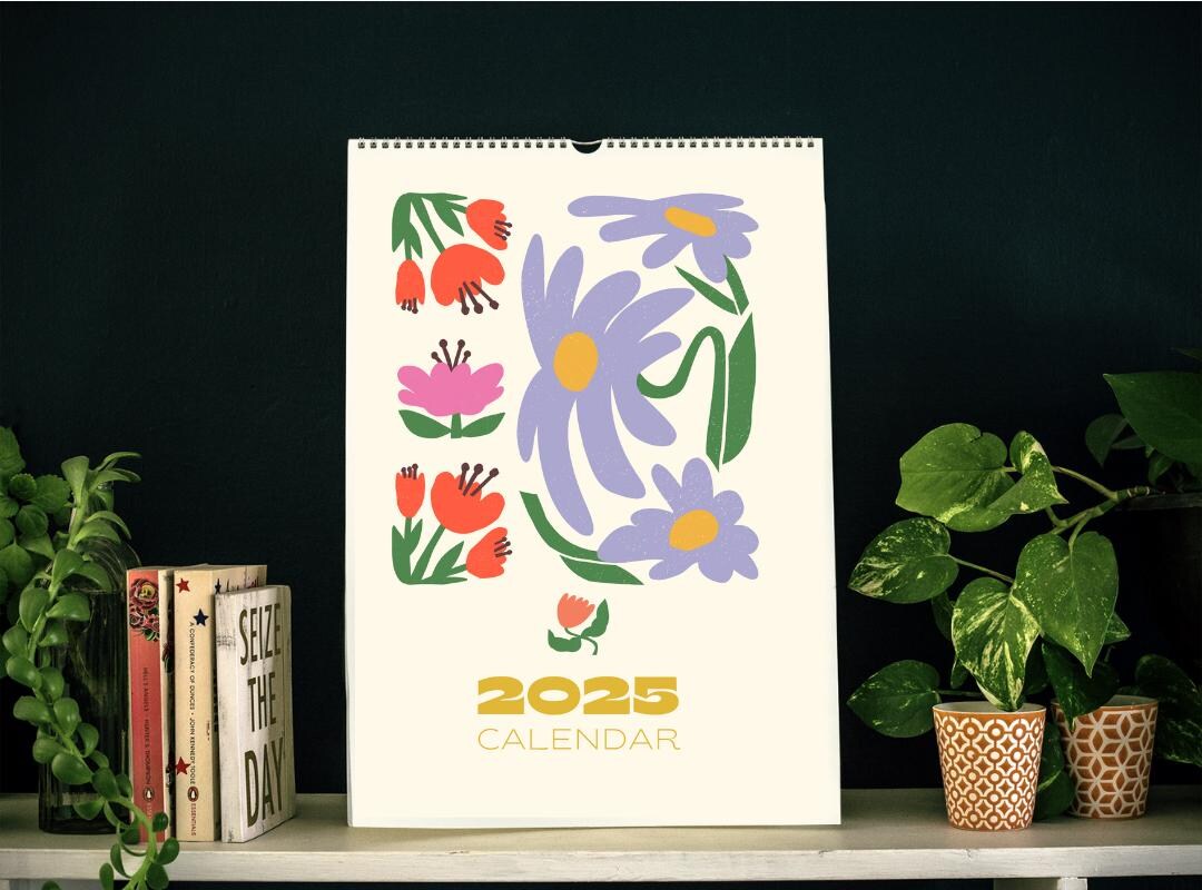 2025 Bloom Flowers Wall Calendar, Abstract Matisse Floral Botanic 12 ...