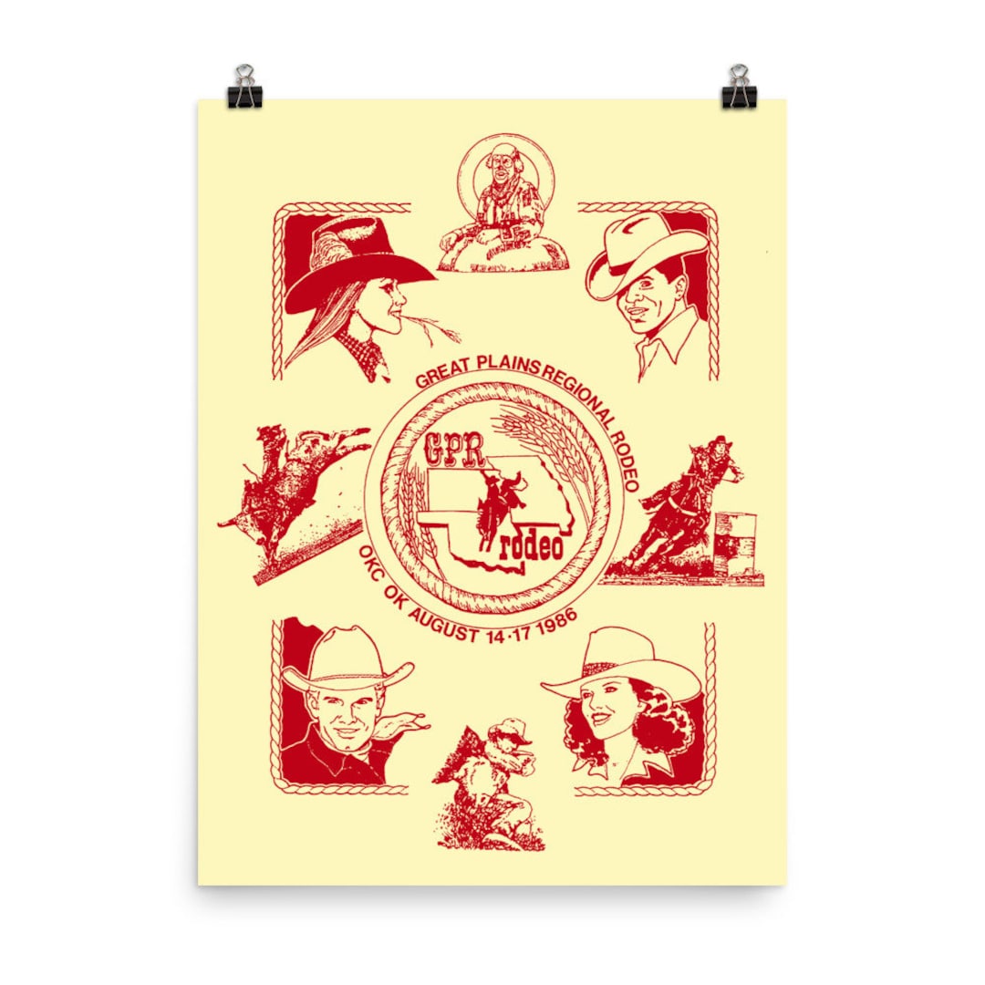 Western USA Cowboys Rodeo Poster, Vintage Retro Texas Rodeo Print ...