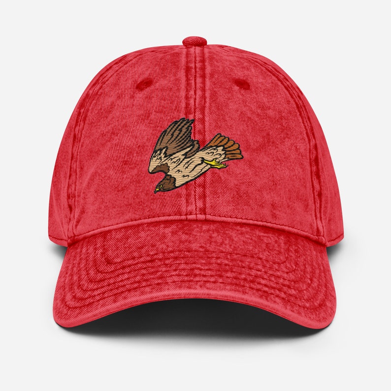 Red Tailed Hawk Hat, Hawk Vintage Cotton Twill Cap, Birder Hat, Cute ...