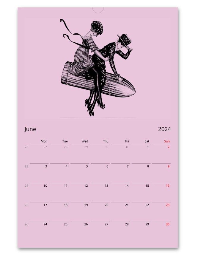 Vintage Lesbian Calendar, 2024 Pink Retro Magazine Lesbian Calendar ...