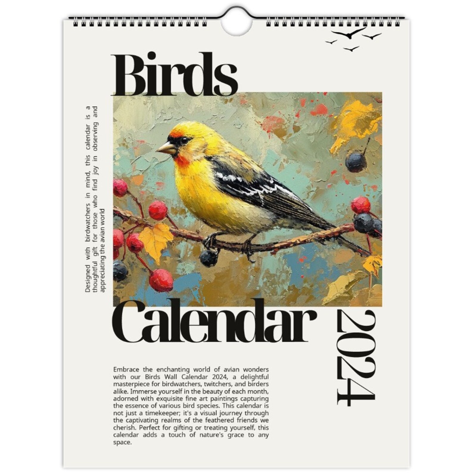 Birds Wall Calendar 2025, Birds Fine Art Paints Calendar. Birdwatcher ...