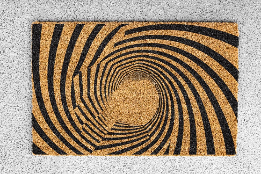 Hole Optical Illusion Pattern Door Mat, Quirky Cool Checkered Doormat ...
