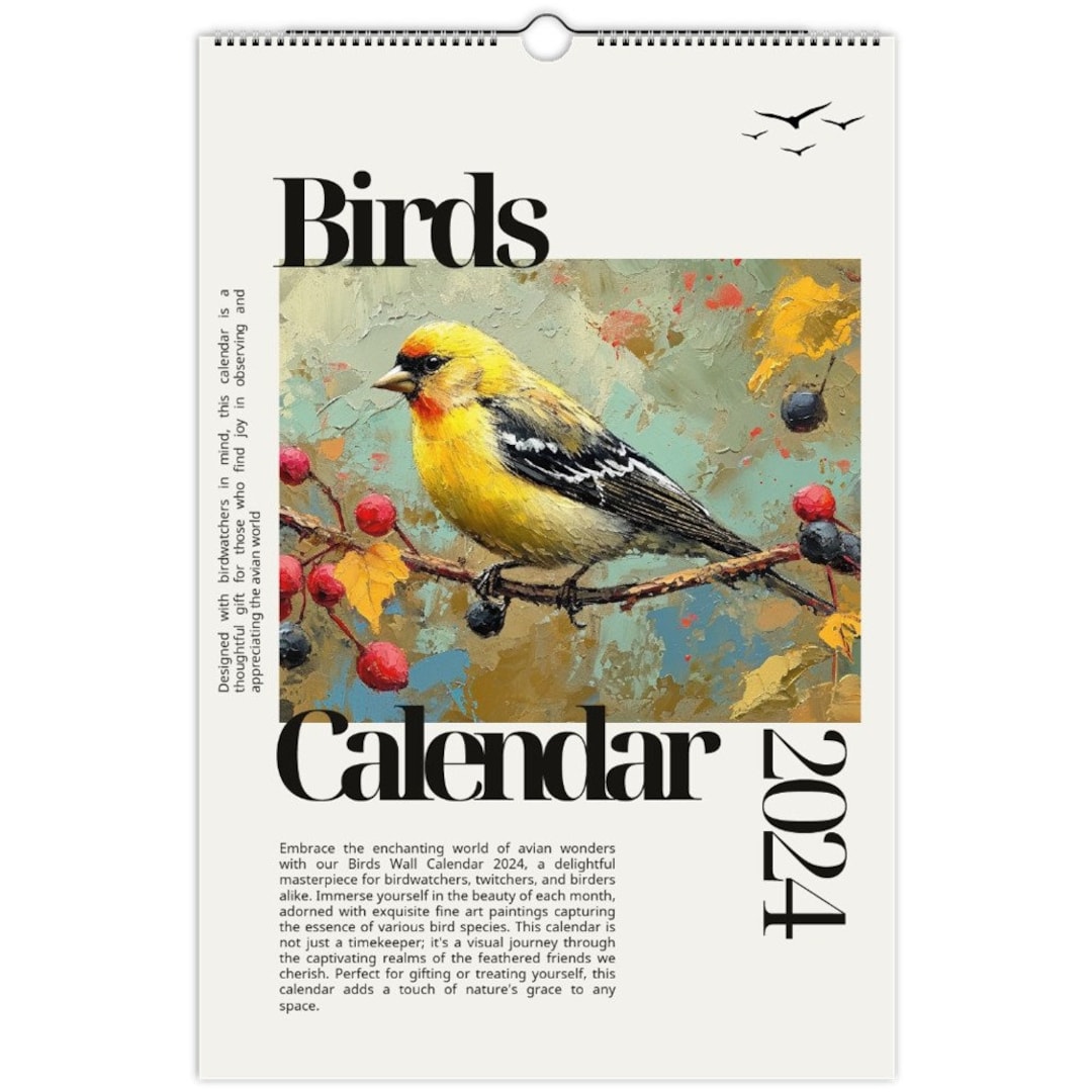 Birds Wall Calendar 2025, Birds Fine Art Paints Calendar. Birdwatcher ...