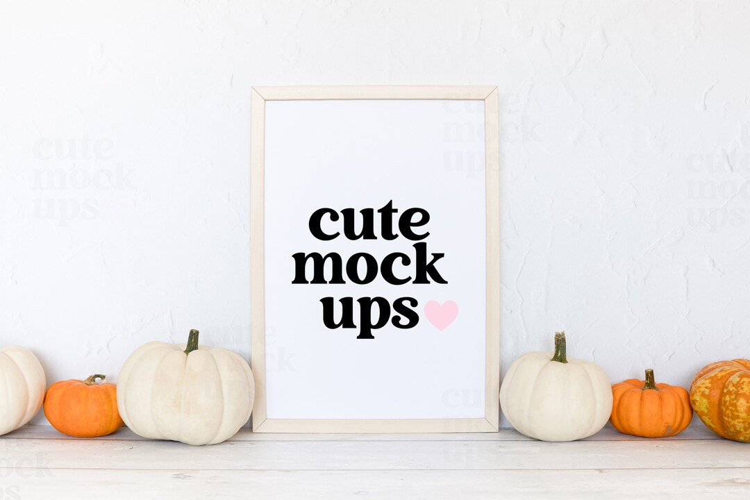 Frame Mock up Cute Pumpkin JPEG Mockup Halloween Frame - Etsy