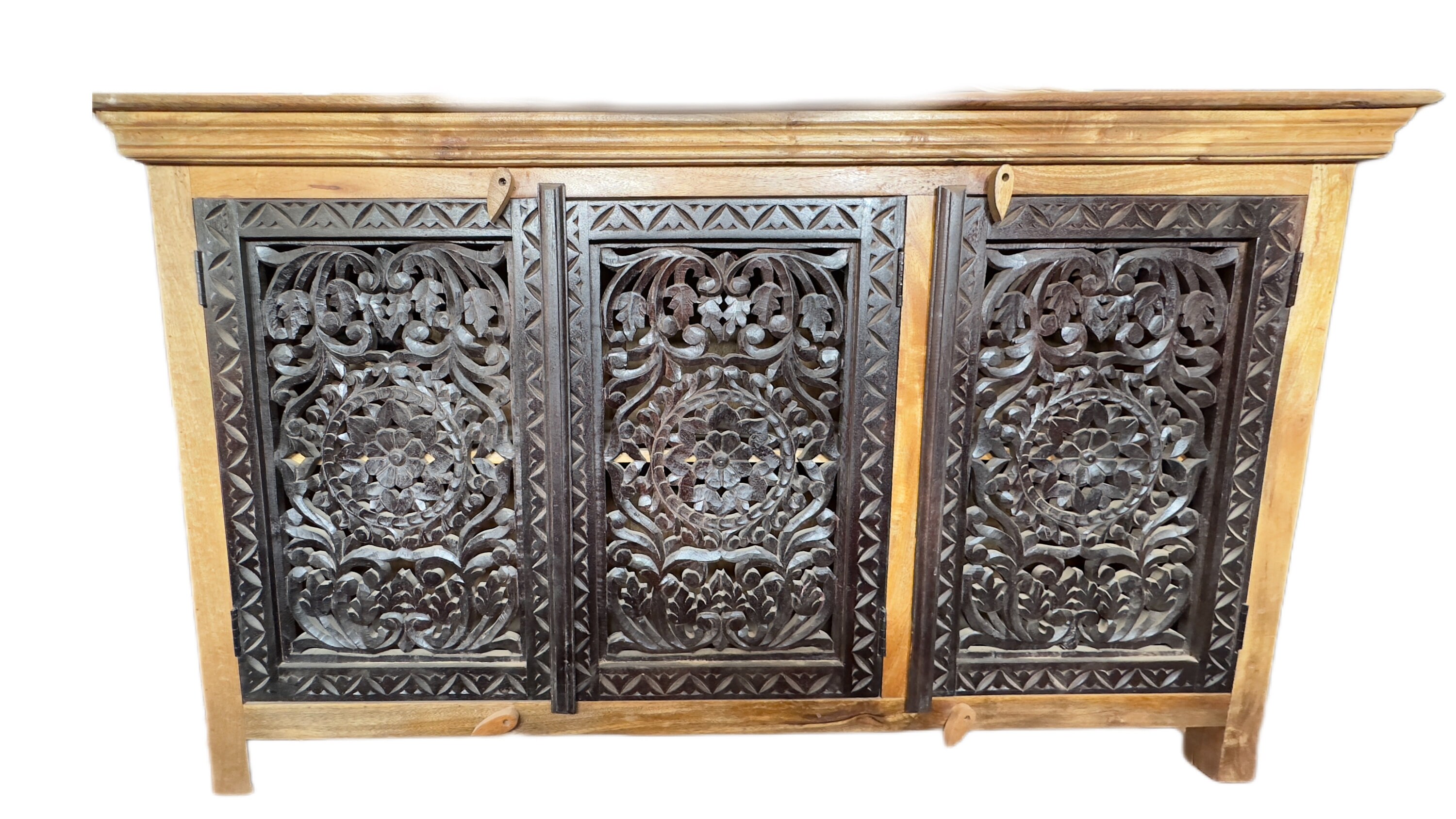 Carved Wooden Console Table With Spacious Cabinet Handmade With Premium ...
