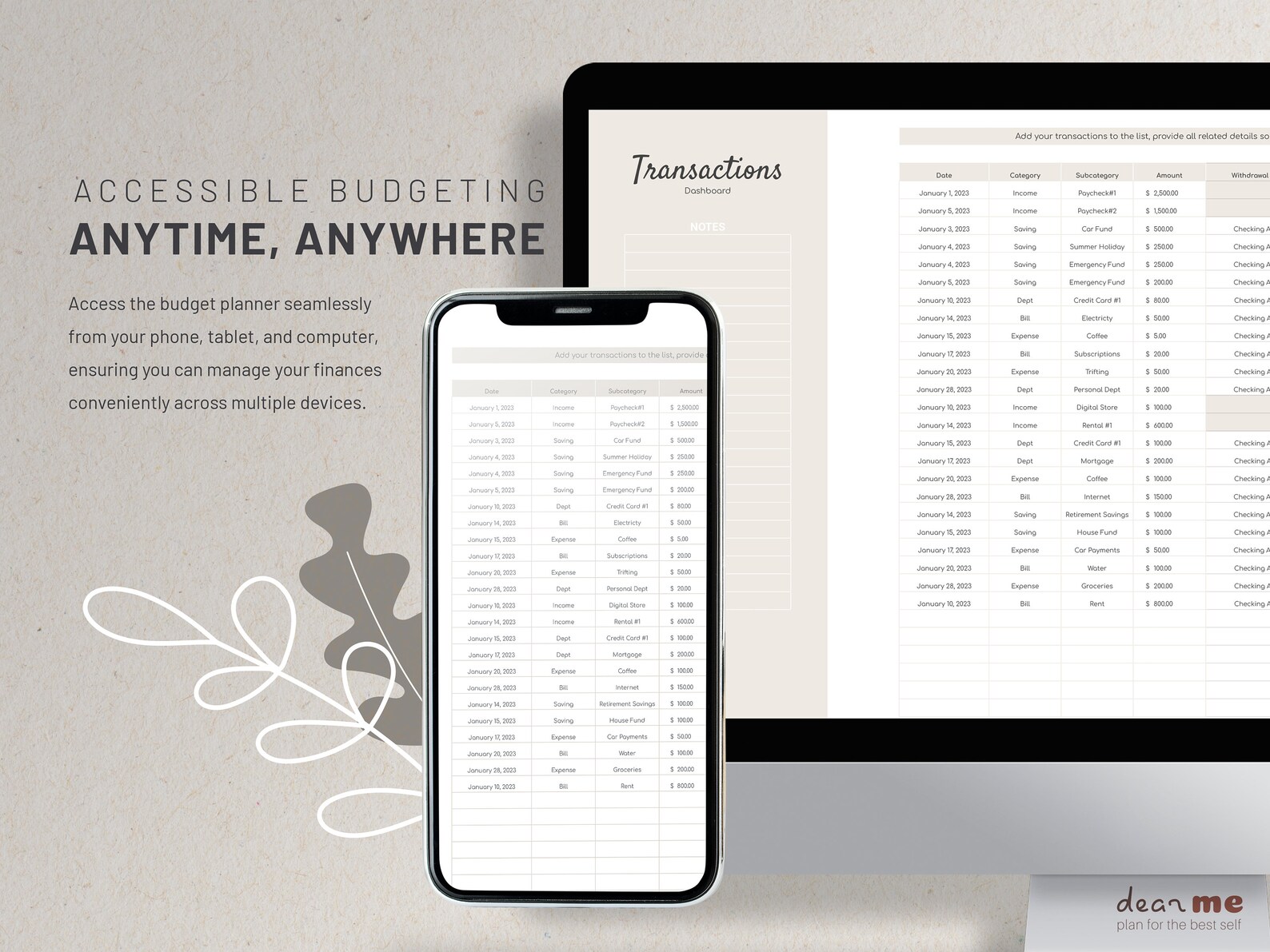Ultimate Annual Budget Planner Spreadsheet, Neutral Color Financial ...