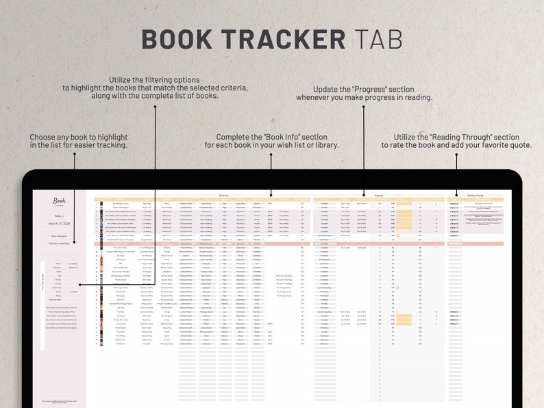 Google Sheets Book Tracker Spreadsheets, Pastel Colors Reading Log ...