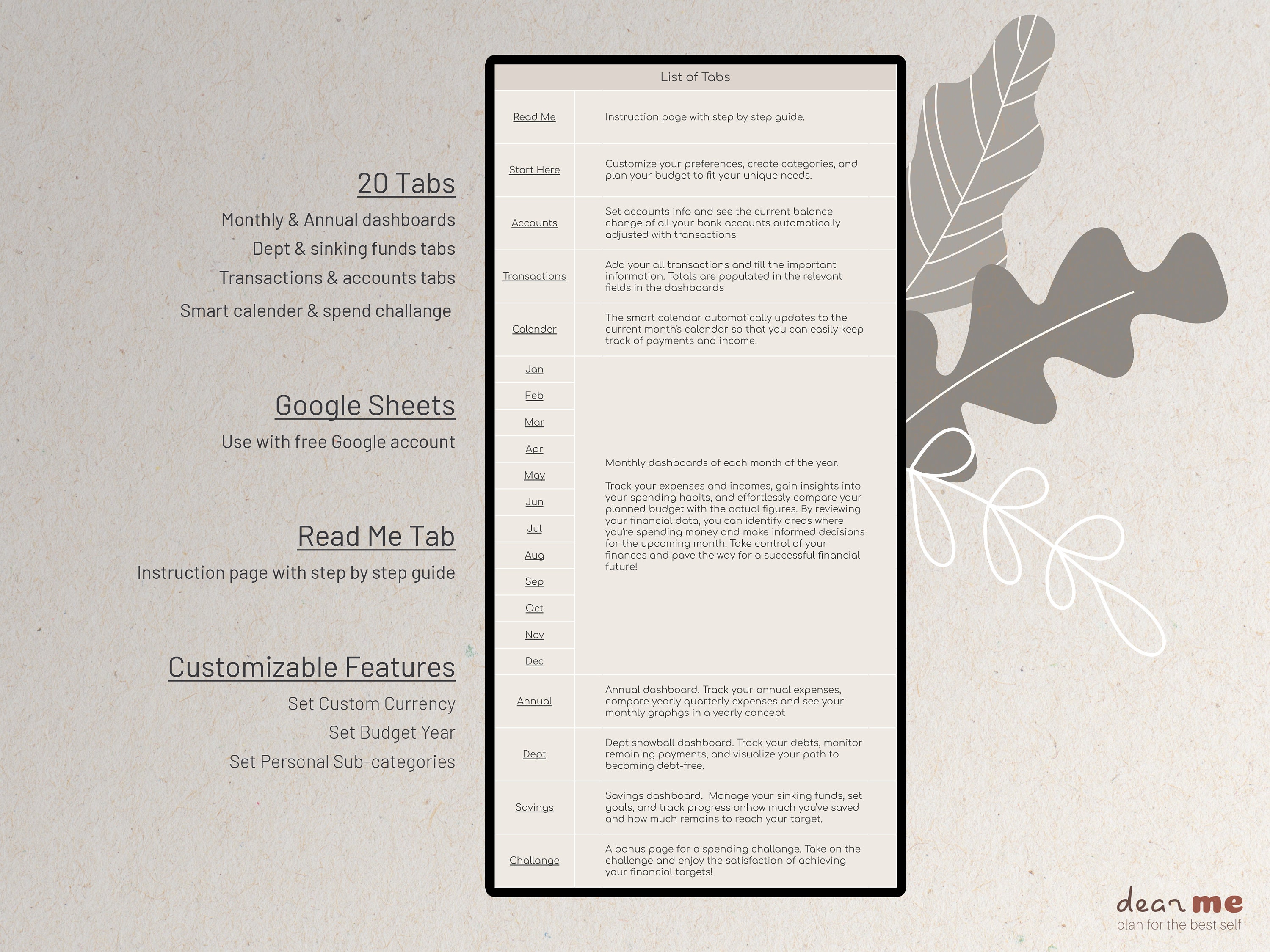 Ultimate Annual Budget Planner Spreadsheet, Neutral Color Financial ...
