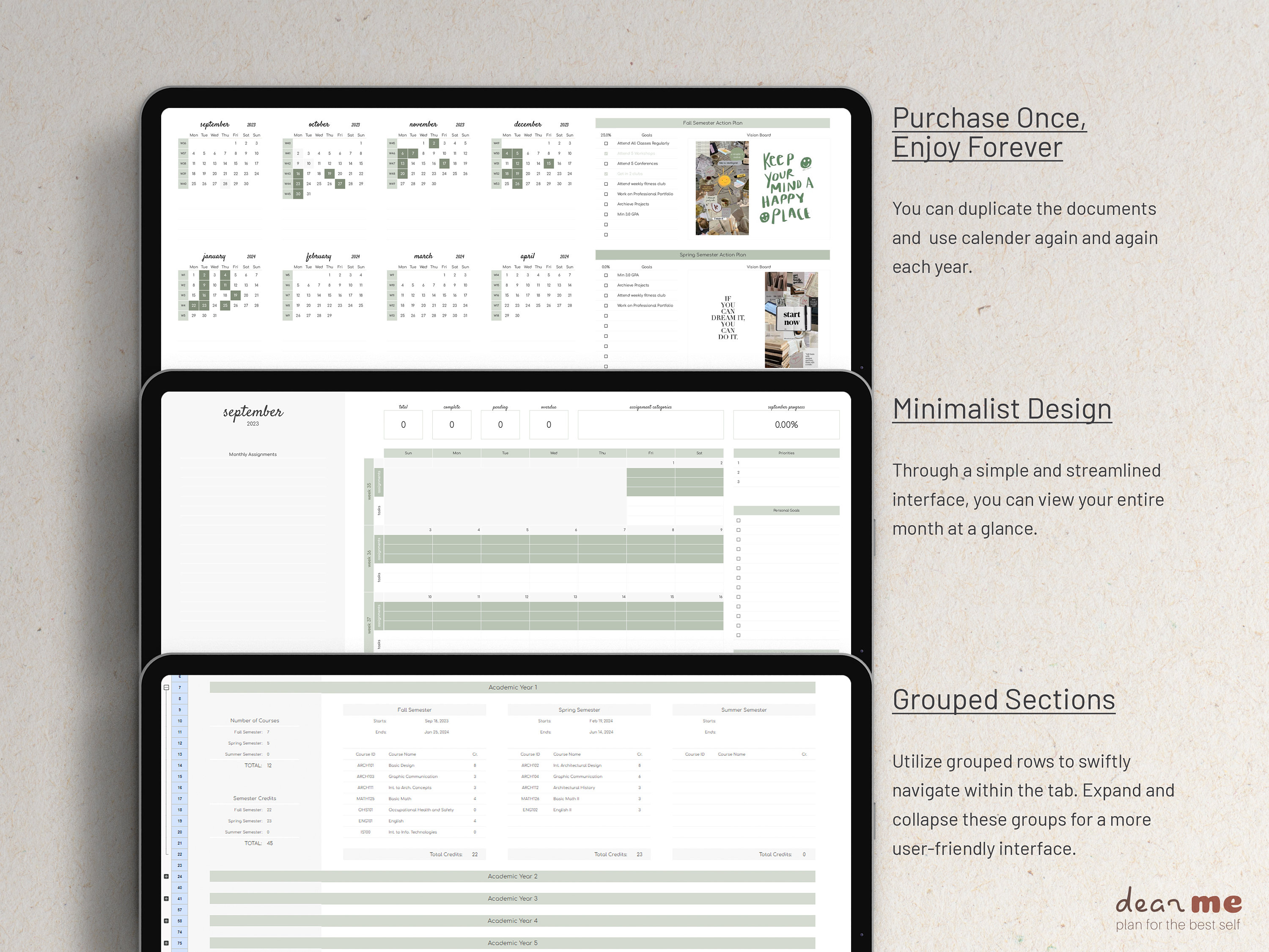 Google Sheets Academic Digital Planner, Student Spreadsheets ...