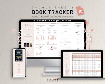 Google Sheets Book Tracker Spreadsheets, Neutral Colors Reading Log ...