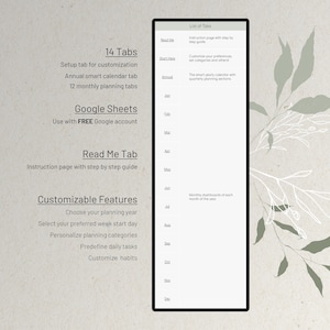 Google Sheets Monthly Calendar and Planner, Digital Planner Spreadsheet ...
