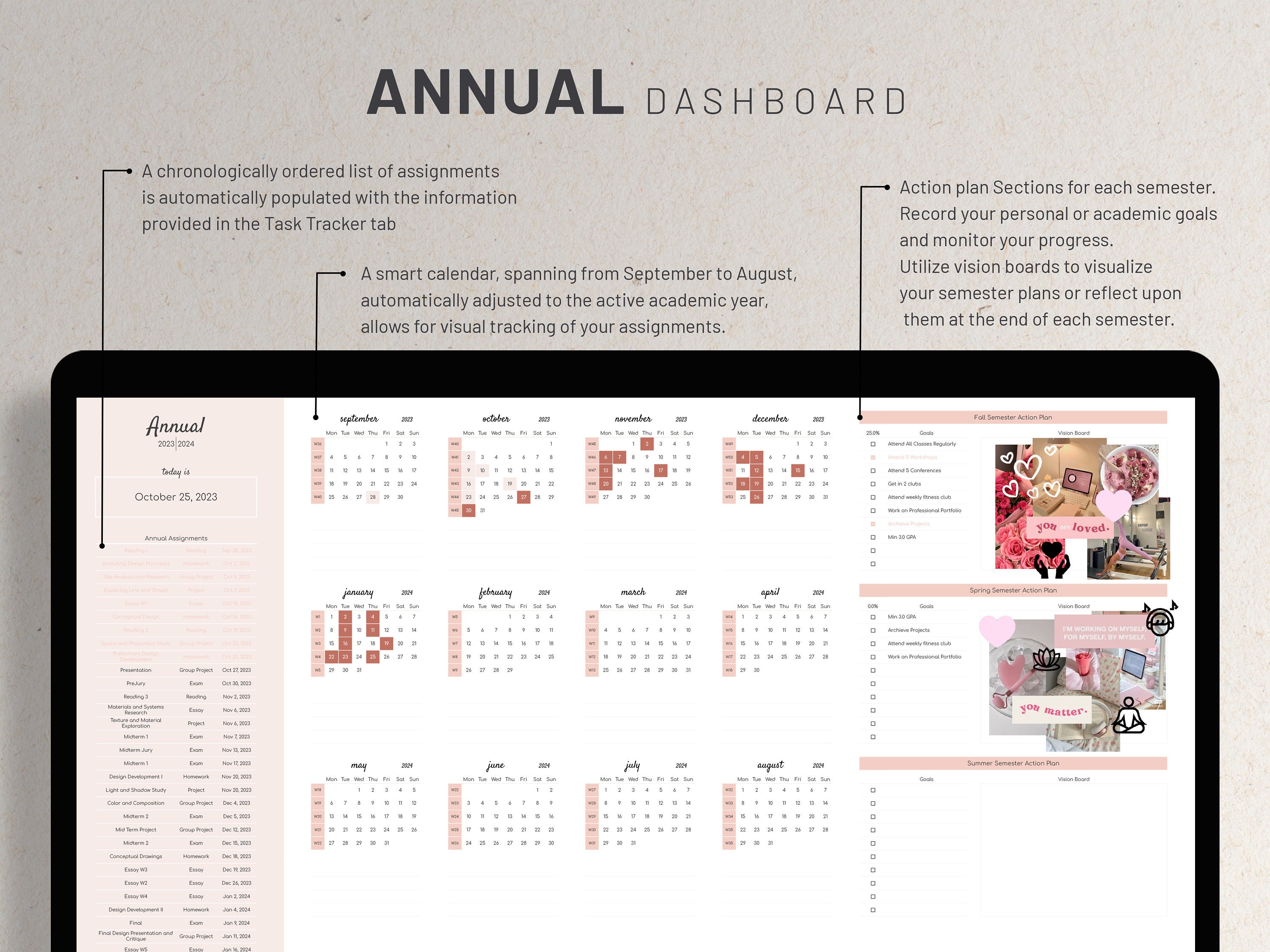 Ultimate Academic Planner, Google Sheets Digital Student Planner ...