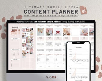 Ultimate Social Media Content Planner With Analytics, Google Sheets ...