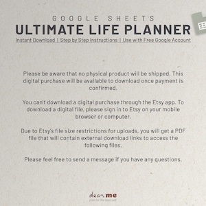 Google Sheets Digital Life Planner, Digital Annual Calendar Spreadsheet ...