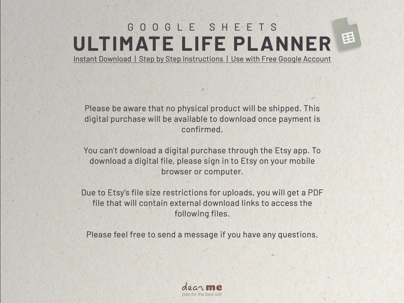 Google Sheets Digital Life Planner, Digital Annual Calendar Spreadsheet ...