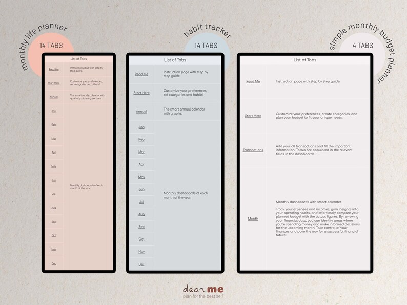 Simple Bundle Google Sheets Planner, Monthly Life Planner, Simple ...