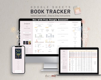 Google Sheets Book Tracker Spreadsheets, Neutral Colors Reading Log ...