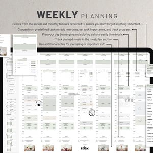 Google Sheets Digital Life Planner, Digital Annual Calendar Spreadsheet ...